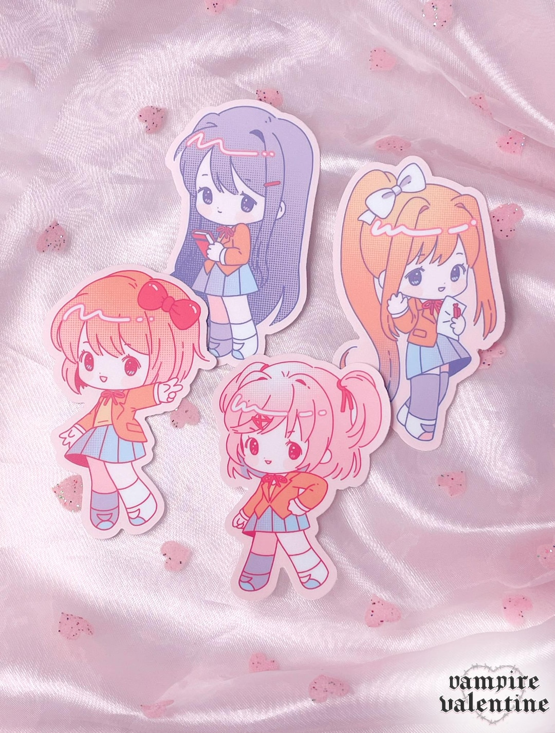 DDLC Literature Club Anime Stickers | Cute Colorful Visual Novel Fan ...