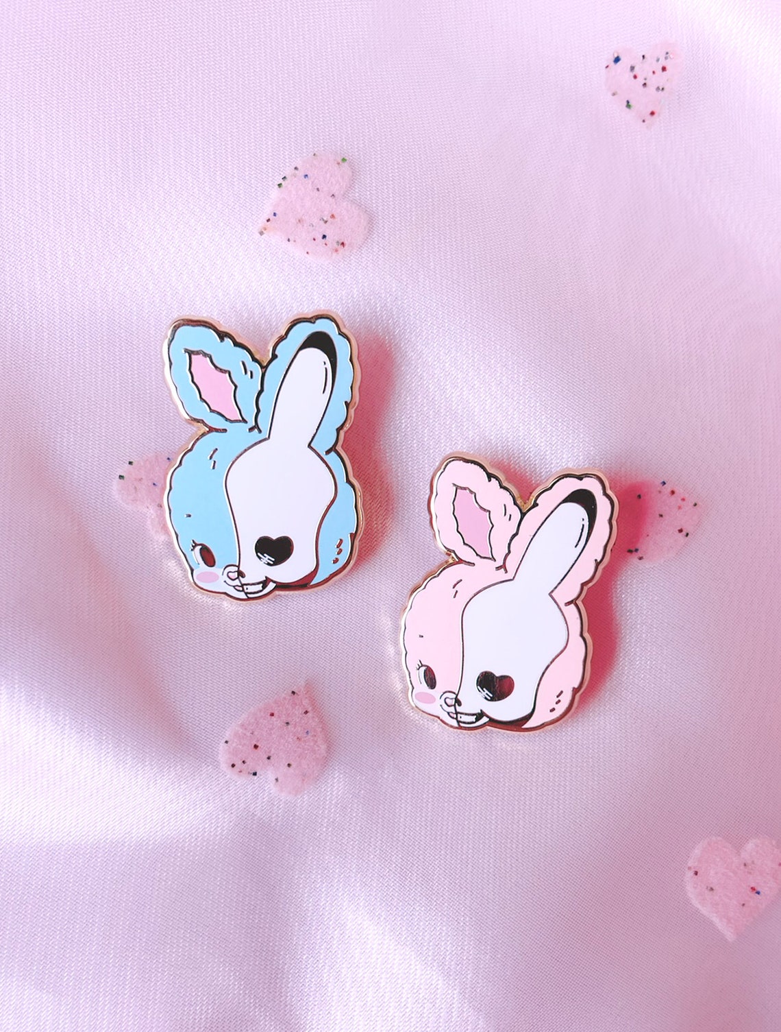 Creepy Cute Skeleton Bunny Pin | Gothic Oddity Rabbit Art as Mini Hard ...