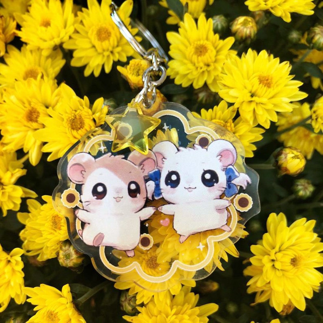 Hamigos! Hamtaro & Bijou Keychain | Cute and Colorful Cartoon Acrylic ...