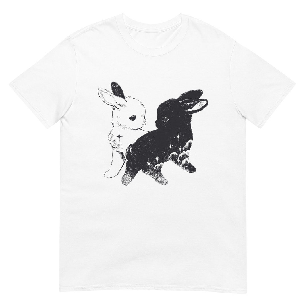You in Me Bunnies | Yin Yang Rabbit Art on Short-sleeve Unisex T-shirt ...