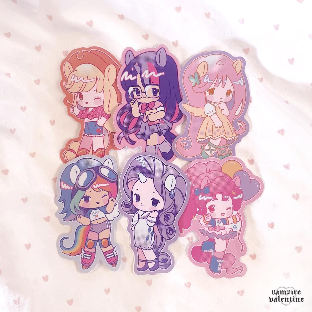 Little Pony Gijinka Chibi Anime Stickers | Cute Colorful Fan Art on ...