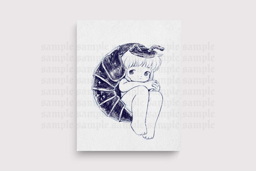 Bug in a Ball Print | Creepy Cute Isopod Girl Art as Quirky Wall Decor ...