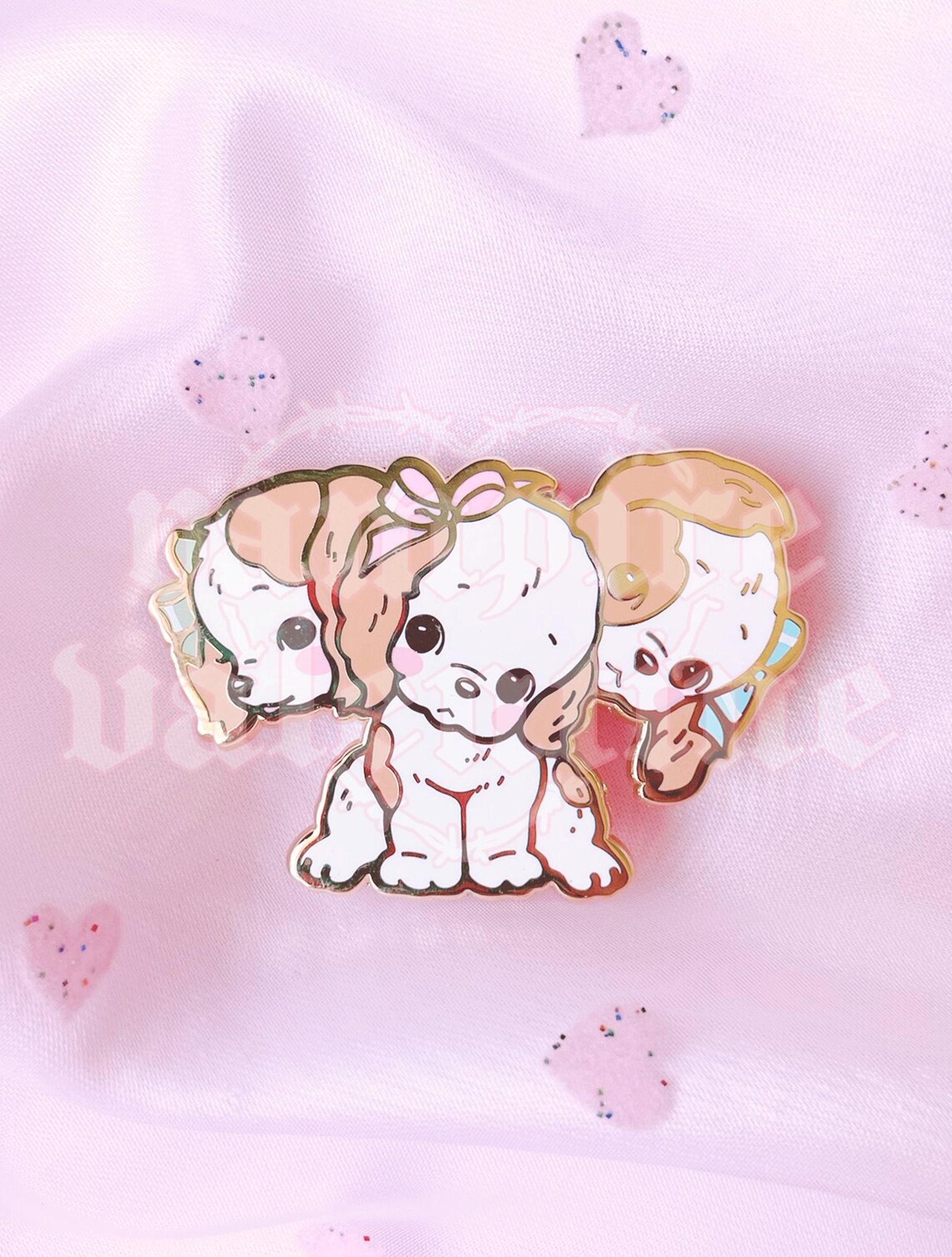Creepy Cute Puppy Cerberus Pin | Retro Kitsch Mythology Pet Dog as Hard ...