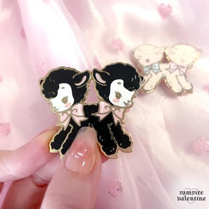 Lamb Twins Pin | Creepy Cute Oddity Art on Hard Enamel Accessory - Etsy