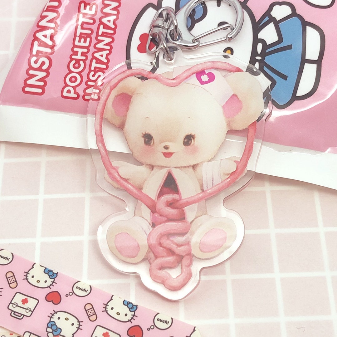 Creepy Cute Guts Bear Keychain Yamikawaii Gore Art on - Etsy