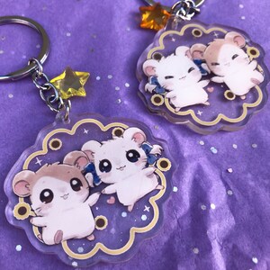Hamigos! Hamtaro & Bijou Keychain | Cute and Colorful Cartoon Acrylic ...
