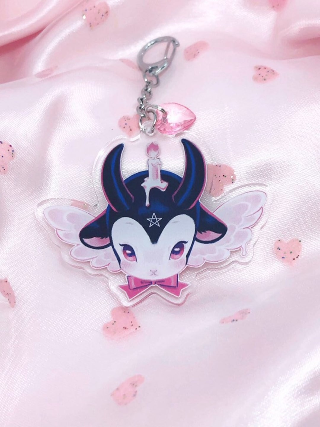 Baby Baphomet Keychain Goth Accessory Acrylic Charm - Etsy