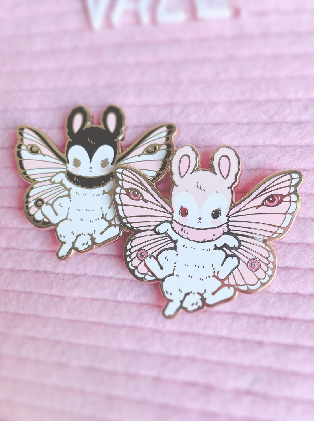 Creepy Cute Moth Rabbit Pin Kitsch Retro Kawaii Bug Bunny as Hard ...
