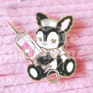 Creepy Cute Syringe Bunny Pin | Kitsch Retro Nurse Rabbit as Hard ...