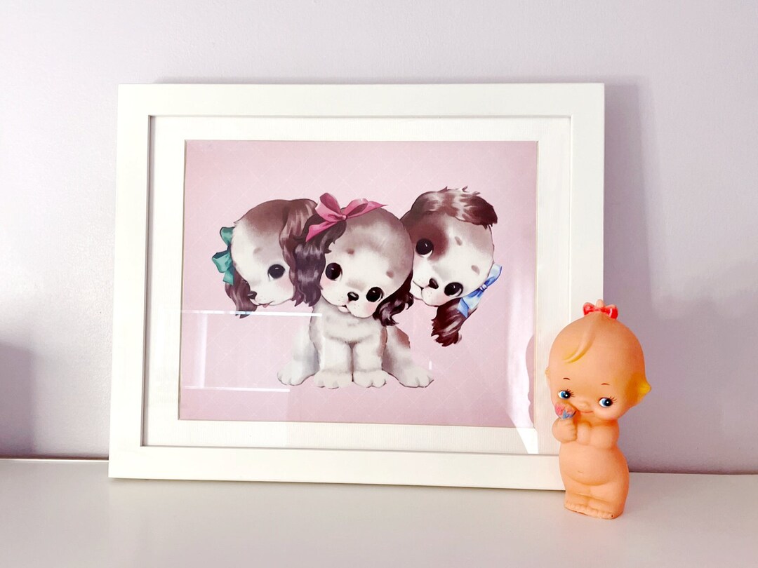 Creepy Cute Puppy Cerberus Print | Retro Kitsch Greek Mythology Art as ...