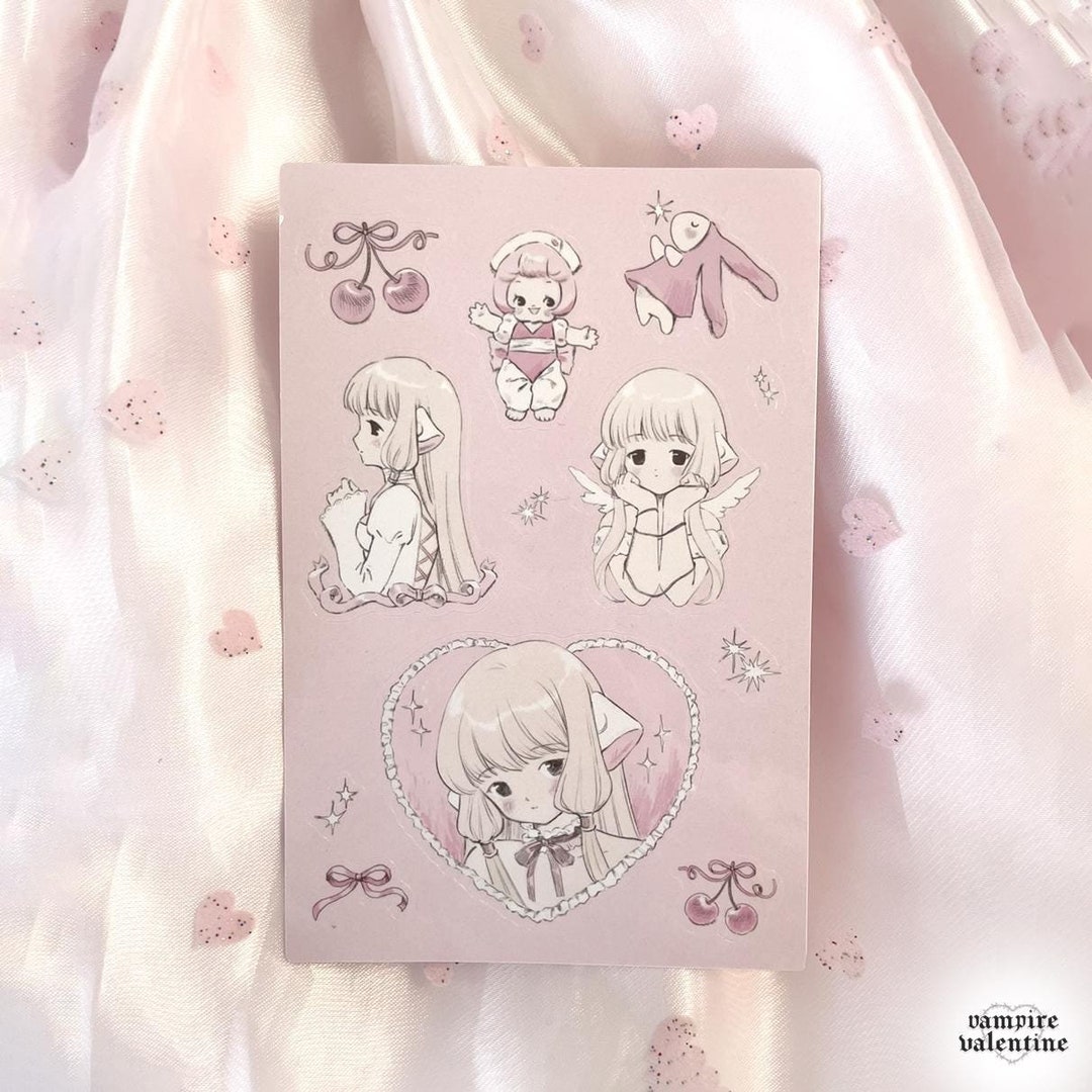 Chobits Chii Sticker Sheet | Anime Retro Kitsch Kawaii Soft Fanart as ...