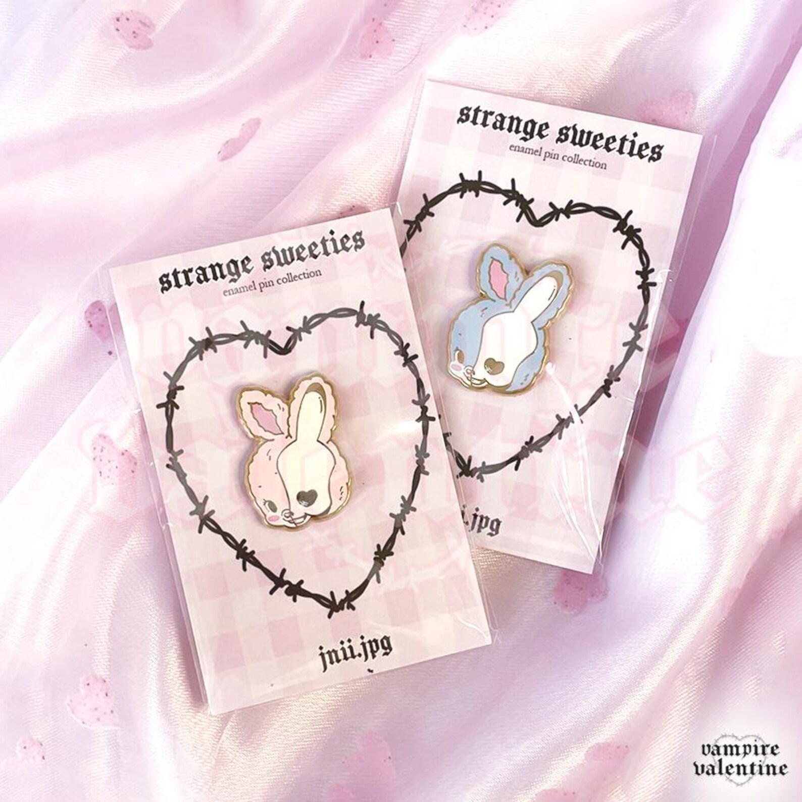 Creepy Cute Skeleton Bunny Pin | Gothic Oddity Rabbit Art as Mini Hard ...