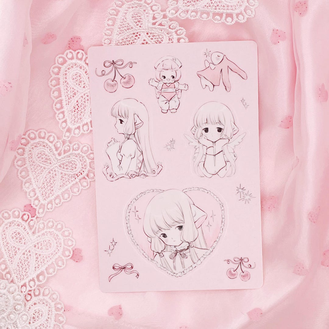 Chobits Chii Sticker Sheet | Anime Retro Kitsch Kawaii Soft Fanart as ...