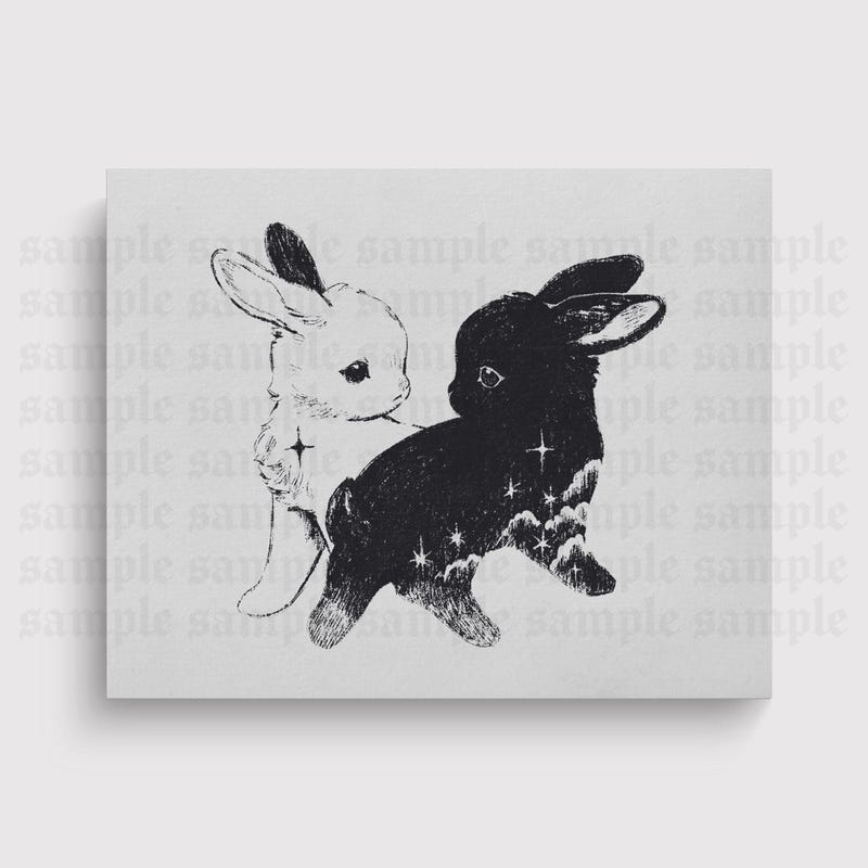 Yin Yang Bunnies - Etsy