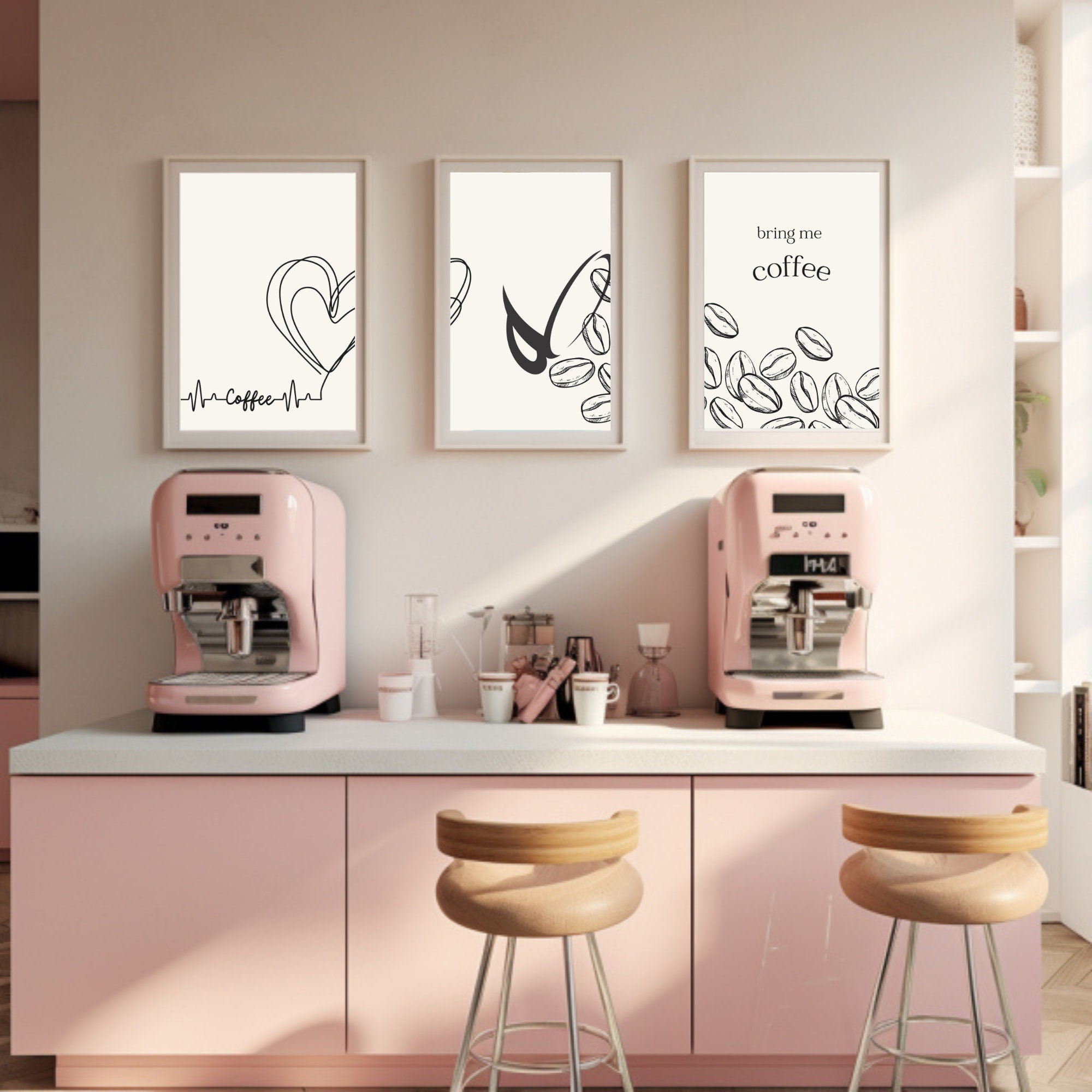 Coffee Print Set Aesthetic Coffee Poster Coffee Bar Gift Cafe - Etsy