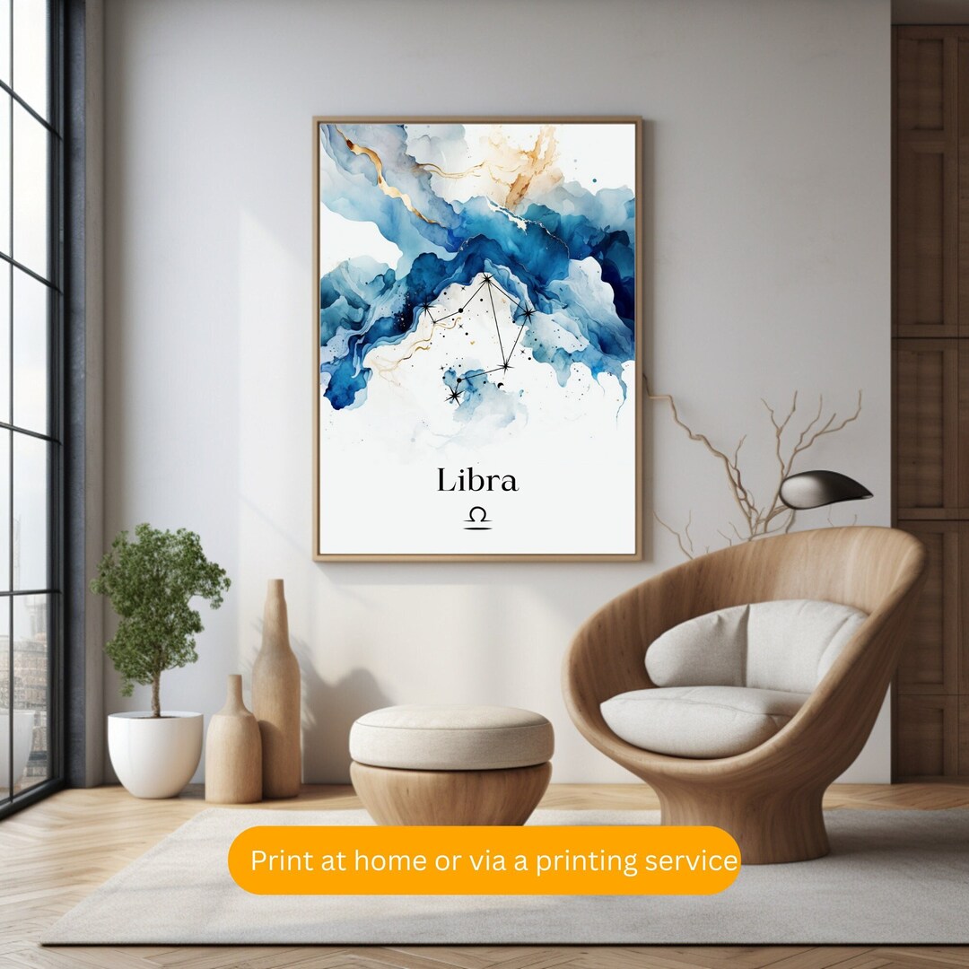 Libra Poster Print Libra Zodiac Clipart Libra Zodiac Bday Libra Gift ...