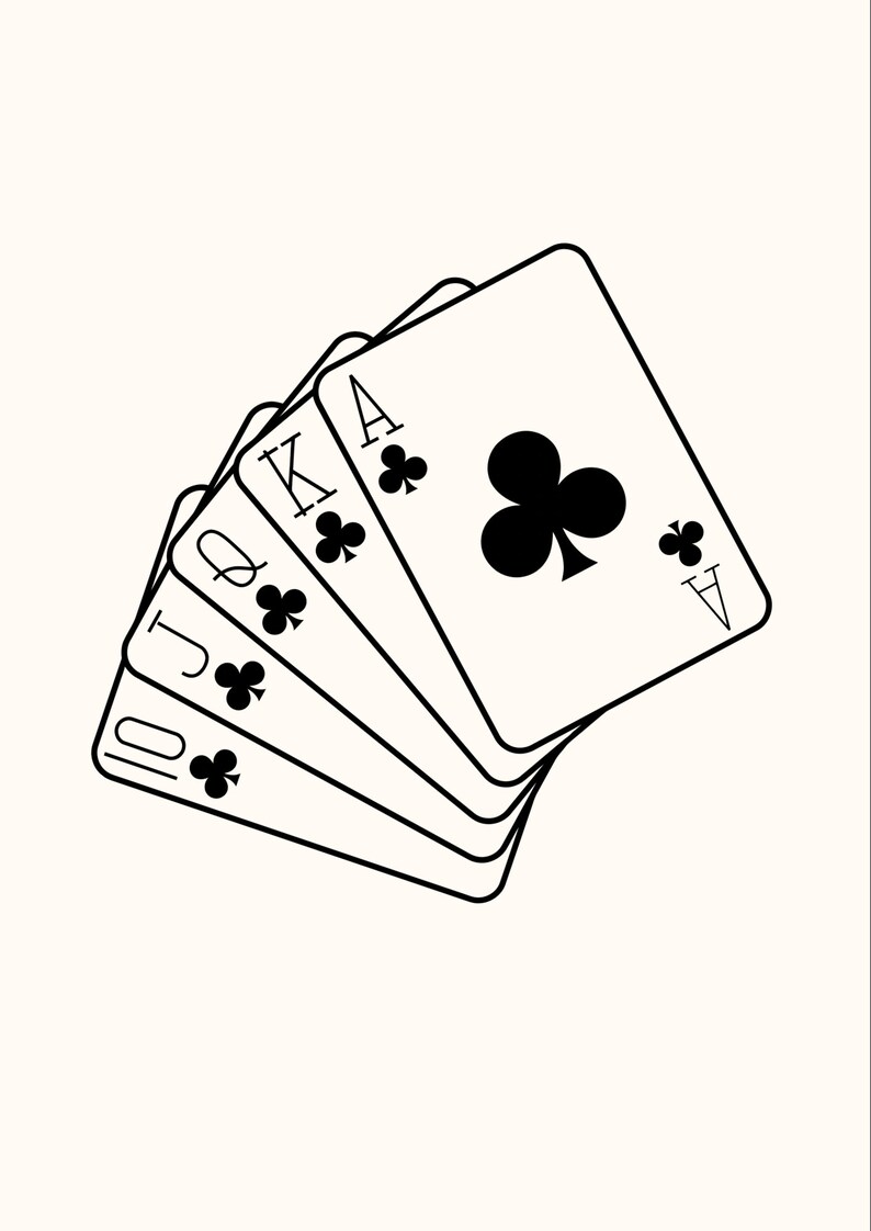 Retro Black and White Poster Set of 3 Trendy Playing Card Home - Etsy