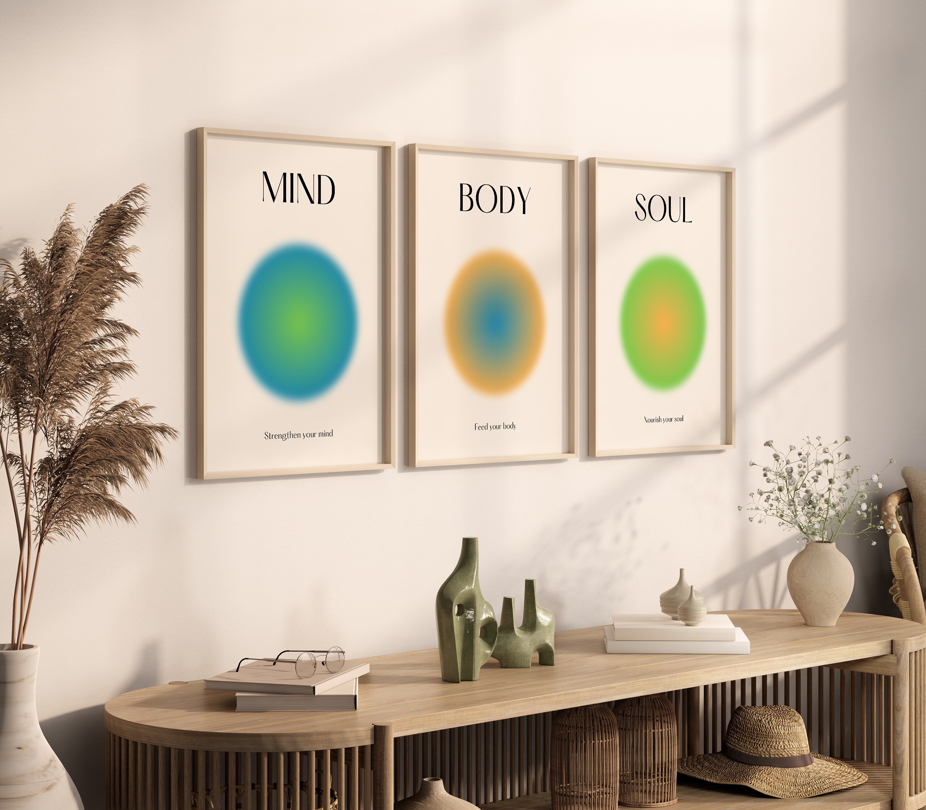 Spiritual Poster Mind Body Soul Print Positive Poster Art Colourful ...
