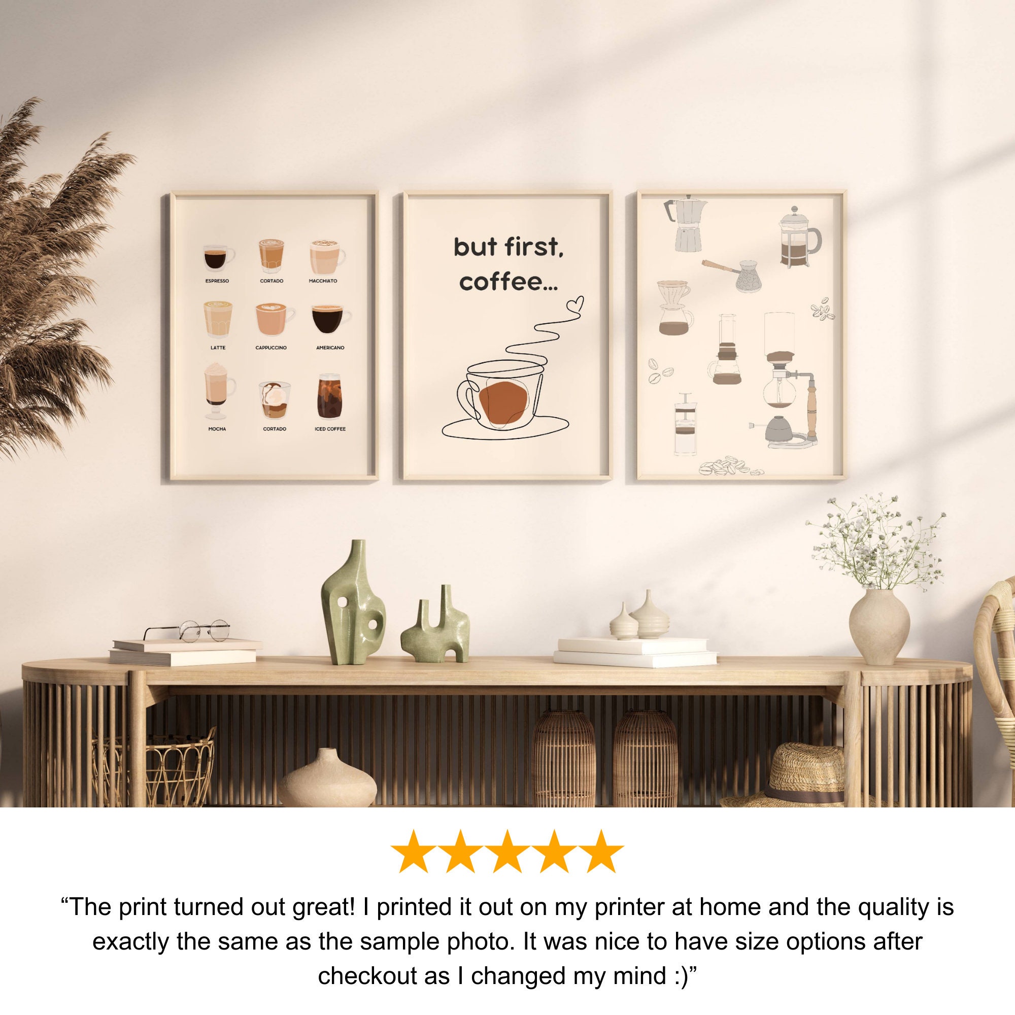 Coffee Wall Art Coffee Bar Gallery Wall Set Coffee Poster for Coffee ...