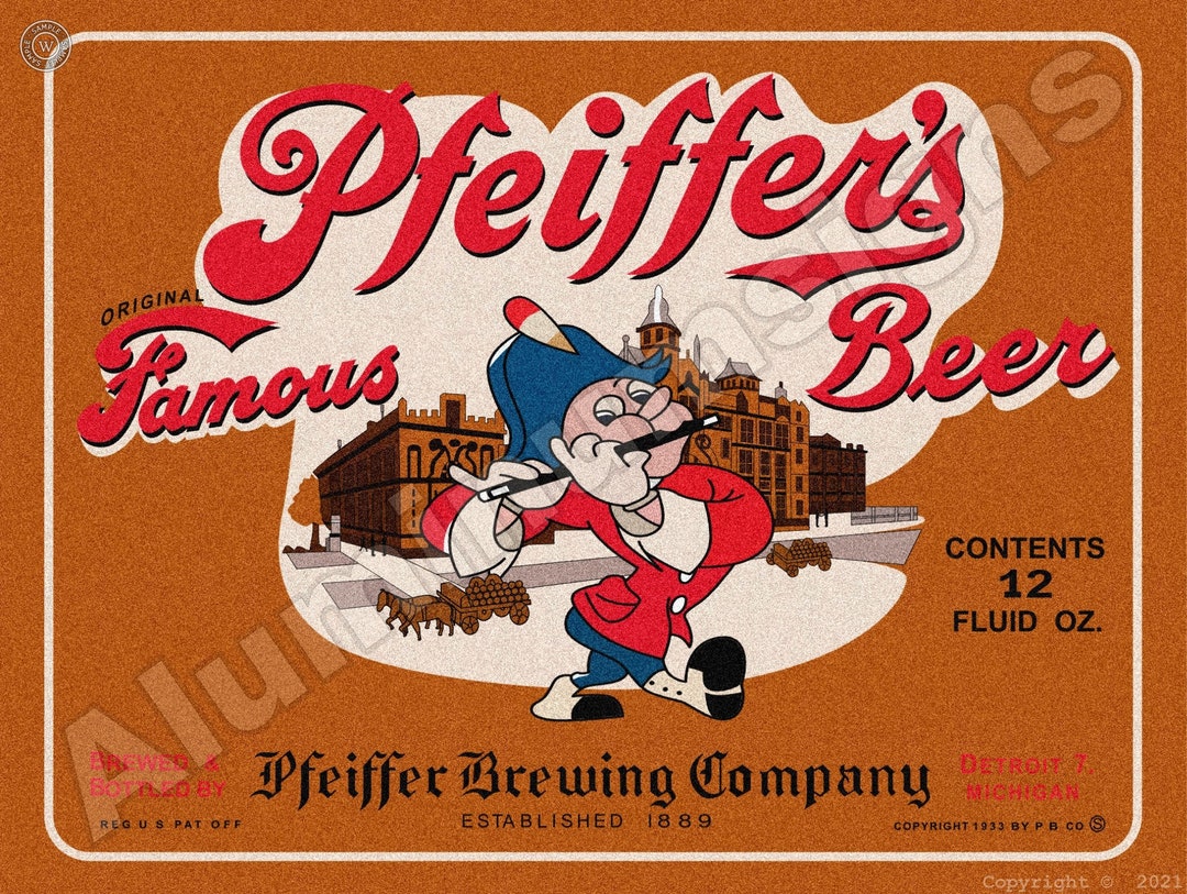 Pfeiffer's Famous Beer Label 9 X 12 Sign - Etsy
