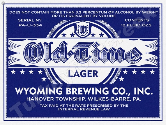 Old Time Lager Beer Label 9 X 12 Sign | Etsy