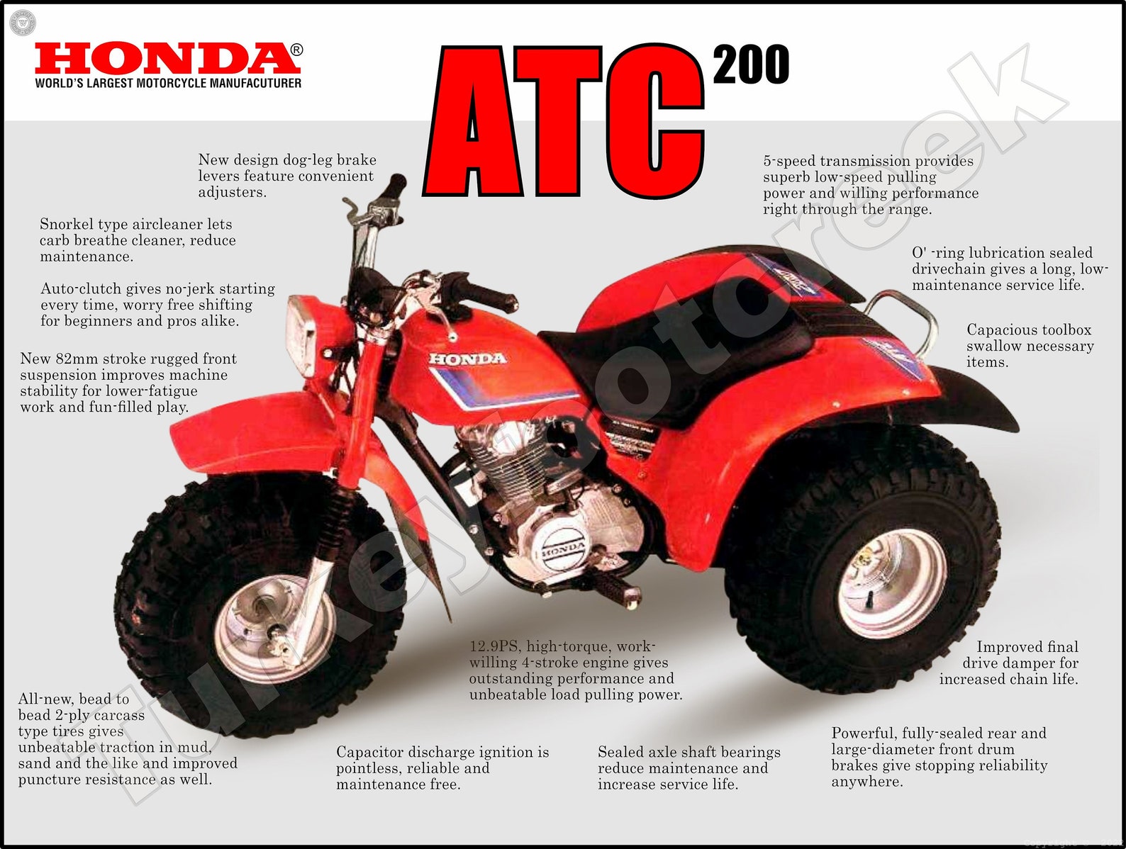 Honda ATC 200 9 X 12 Sign - Etsy