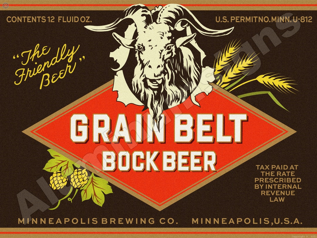 Grain Belt Bock Beer Label 9 X 12 Sign - Etsy