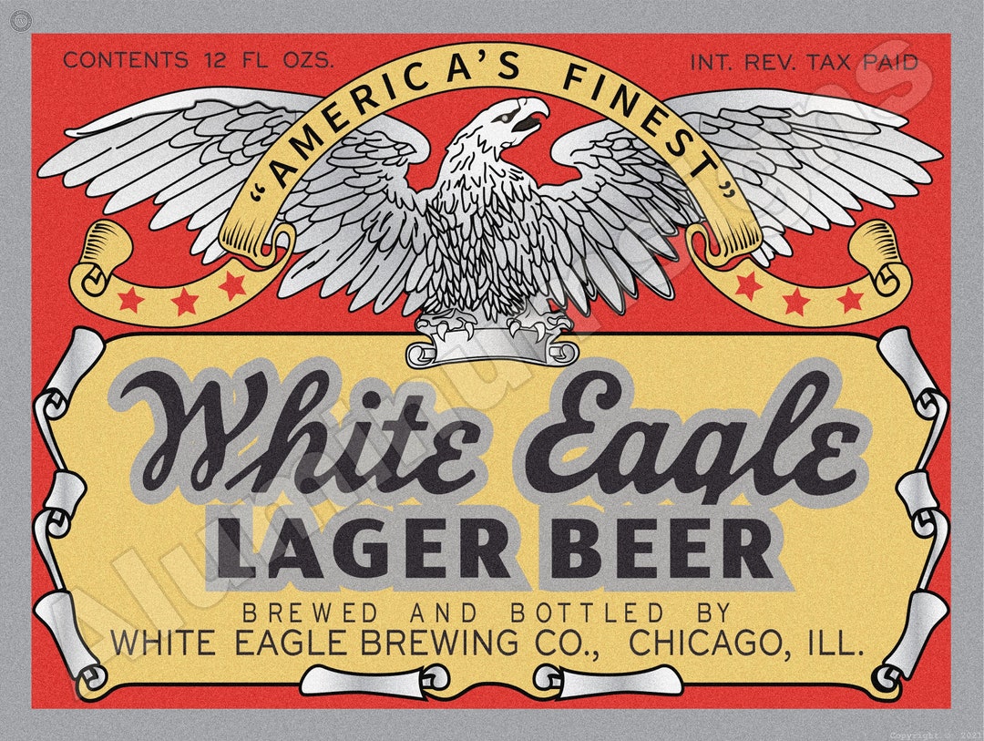 White Eagle Lager Beer Label 9 X 12 Sign - Etsy