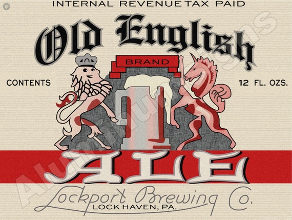 Old English Ale Beer Label 12 X 16 Sign - Etsy