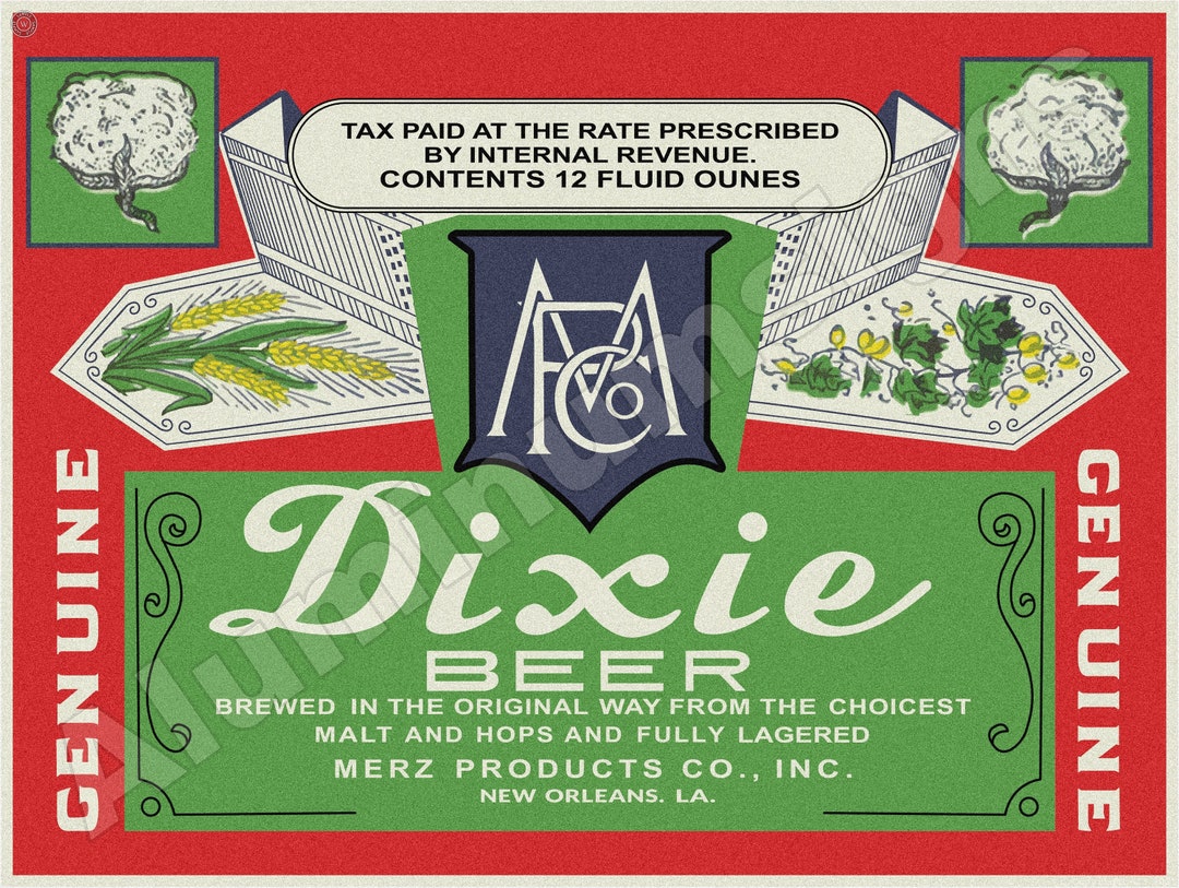 Dixie Beer Label 12 X 16 Sign - Etsy