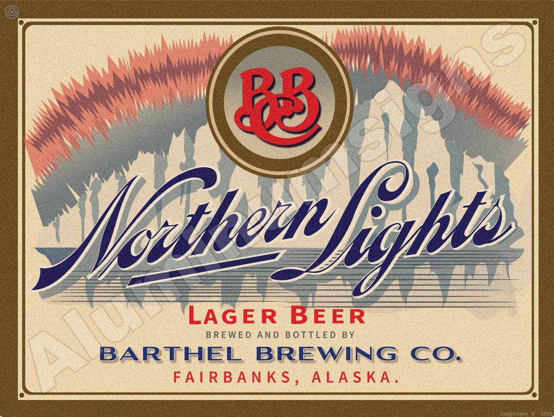 Northern Lights Beer Label 9 X 12 Sign - Etsy