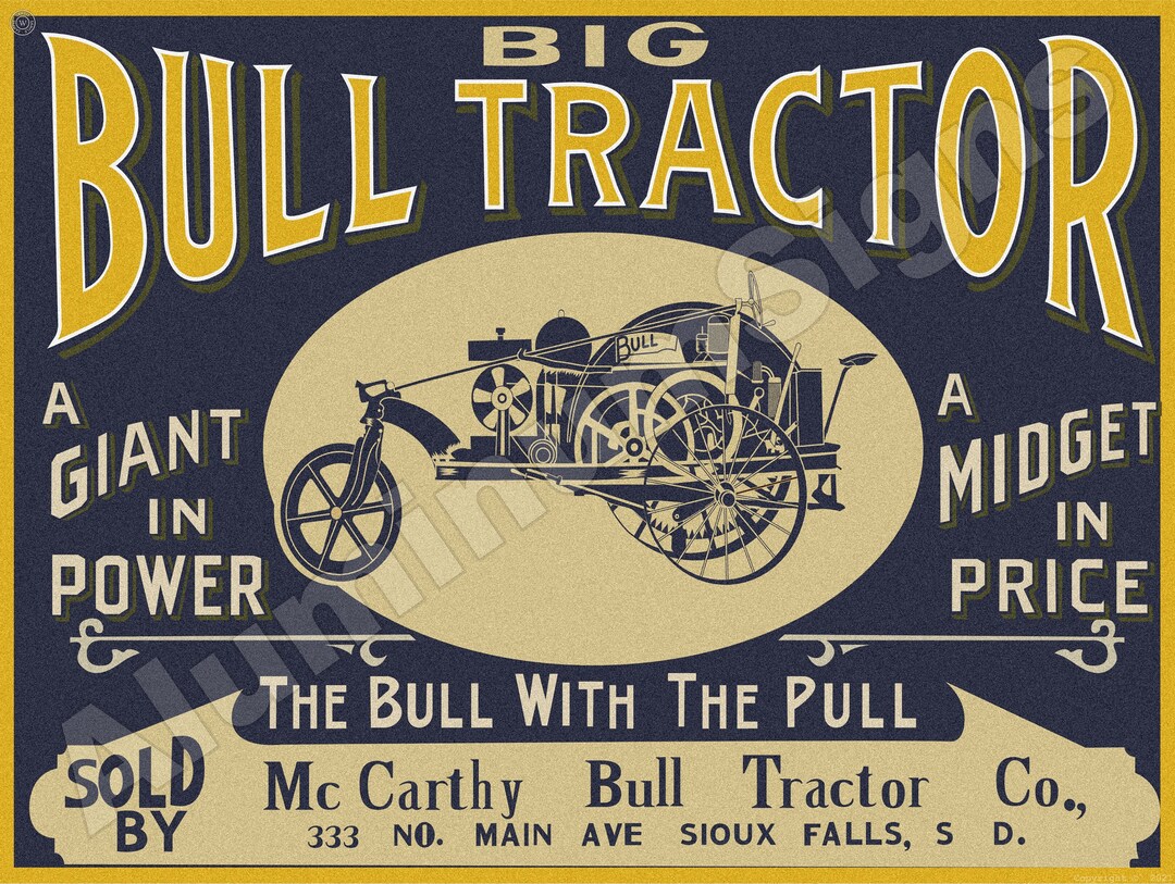 Big Bull Tractor 12 X 16 Sign - Etsy