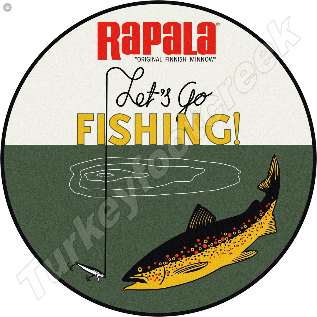 Rapala Let's Go Fishing 11.75 Round Sign - Etsy