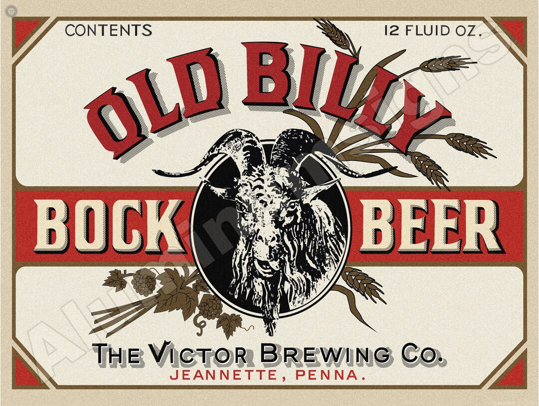 Old Billy Bock Beer Label 9 X 12 Sign - Etsy