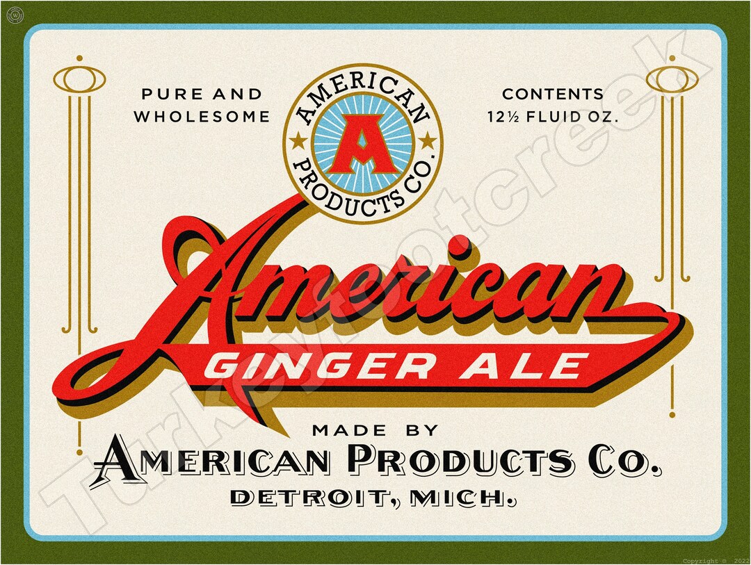 American Ginger Ale Label 12 X 16 Sign - Etsy