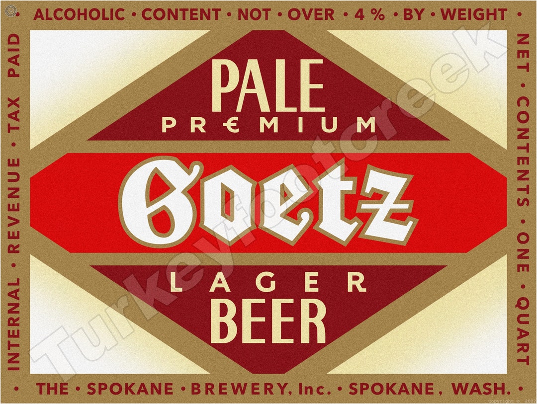 Goetz Pale Premium Lager Beer Label 9 X 12 Sign - Etsy