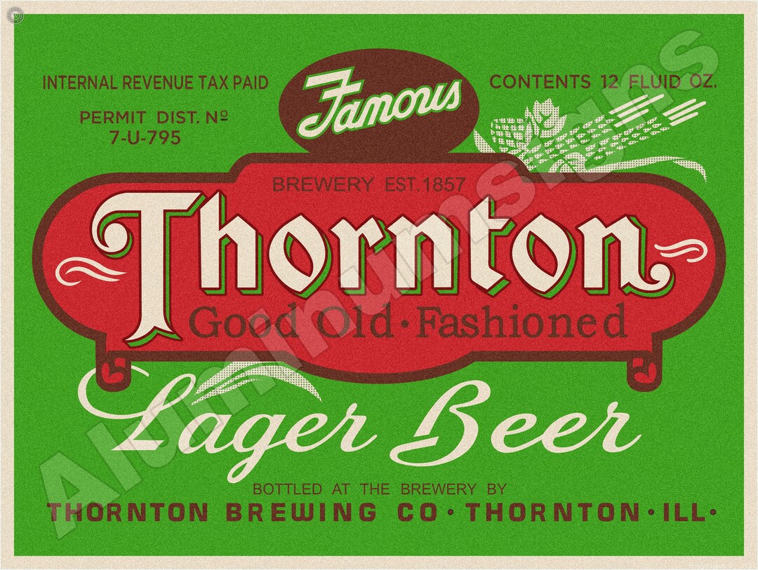 Thornton Lager Beer Label 12 X 16 Sign - Etsy