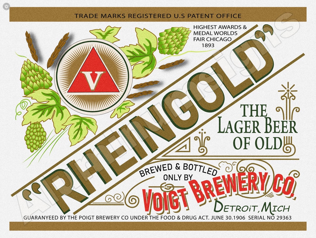 Rheingold the Lager Beer of Old Beer Label 9 X 12 Sign - Etsy