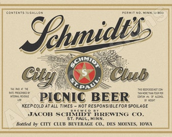 Schmidt Beer Label - Etsy