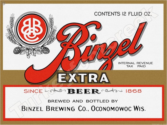 Binzel Extra Beer Label 12 X 16 Sign - Etsy