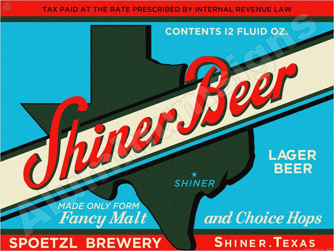 Shiner Lager Beer Label 9 X 12 Sign - Etsy