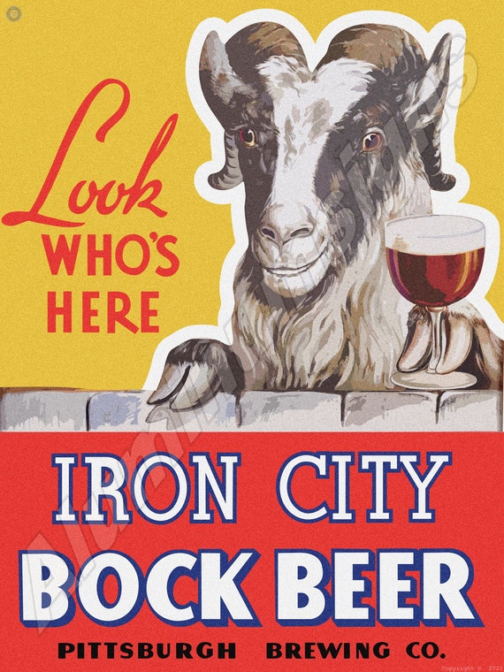 Iron City Bock Beer 9 X 12 Sign - Etsy