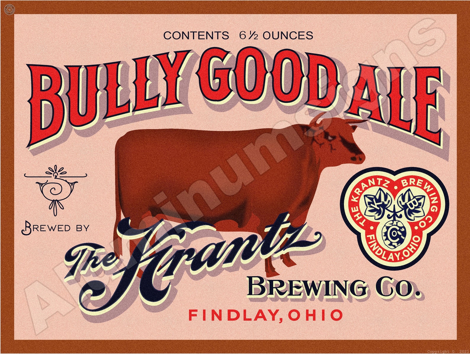 Bully Good Ale Beer Label 12 X 16 Sign - Etsy