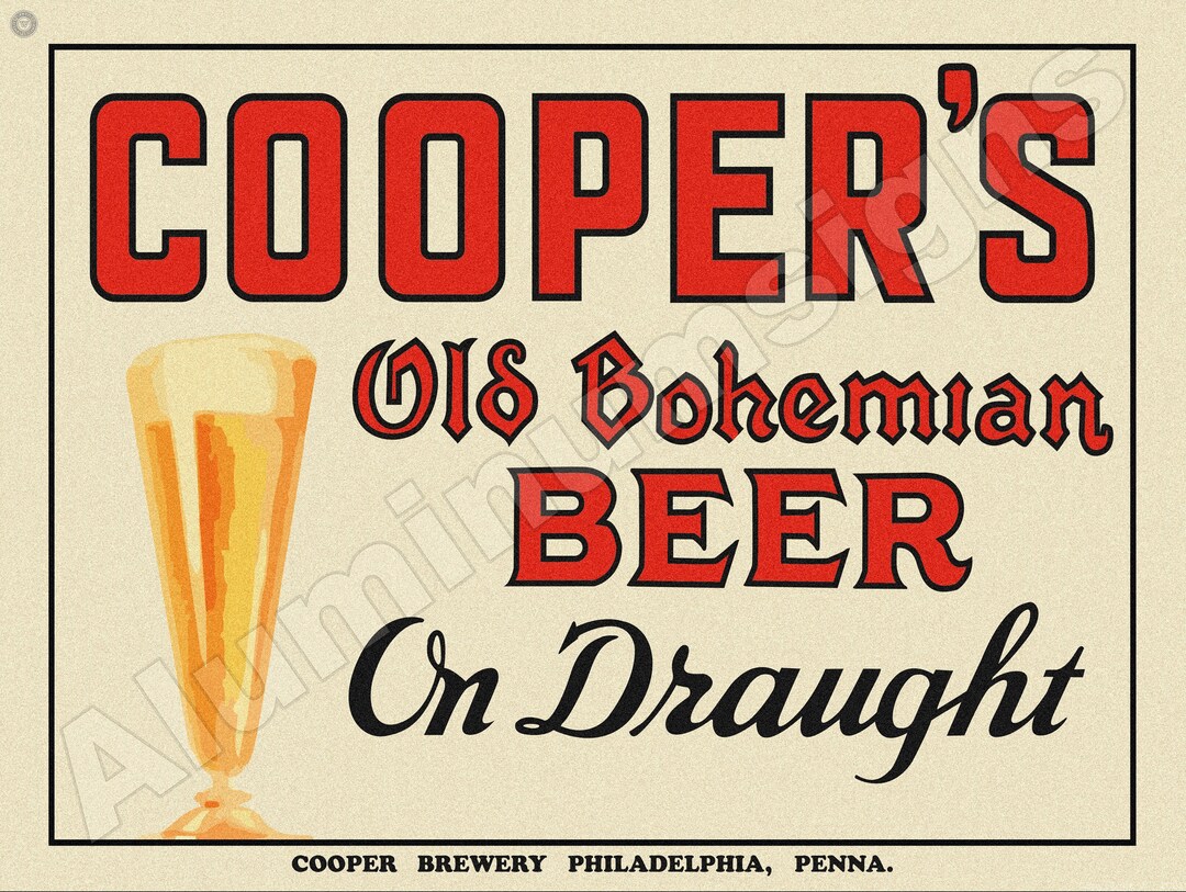 Cooper's Old Bohemian Beer 12 X 16 Sign - Etsy