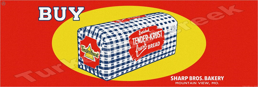 Tender Krust Bread 6x18 Metal Sign - Etsy