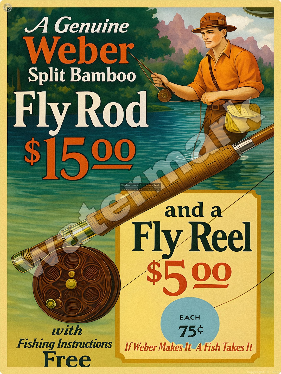 Weber Fly Rod 9"x12" Metal Decor Sign - Etsy