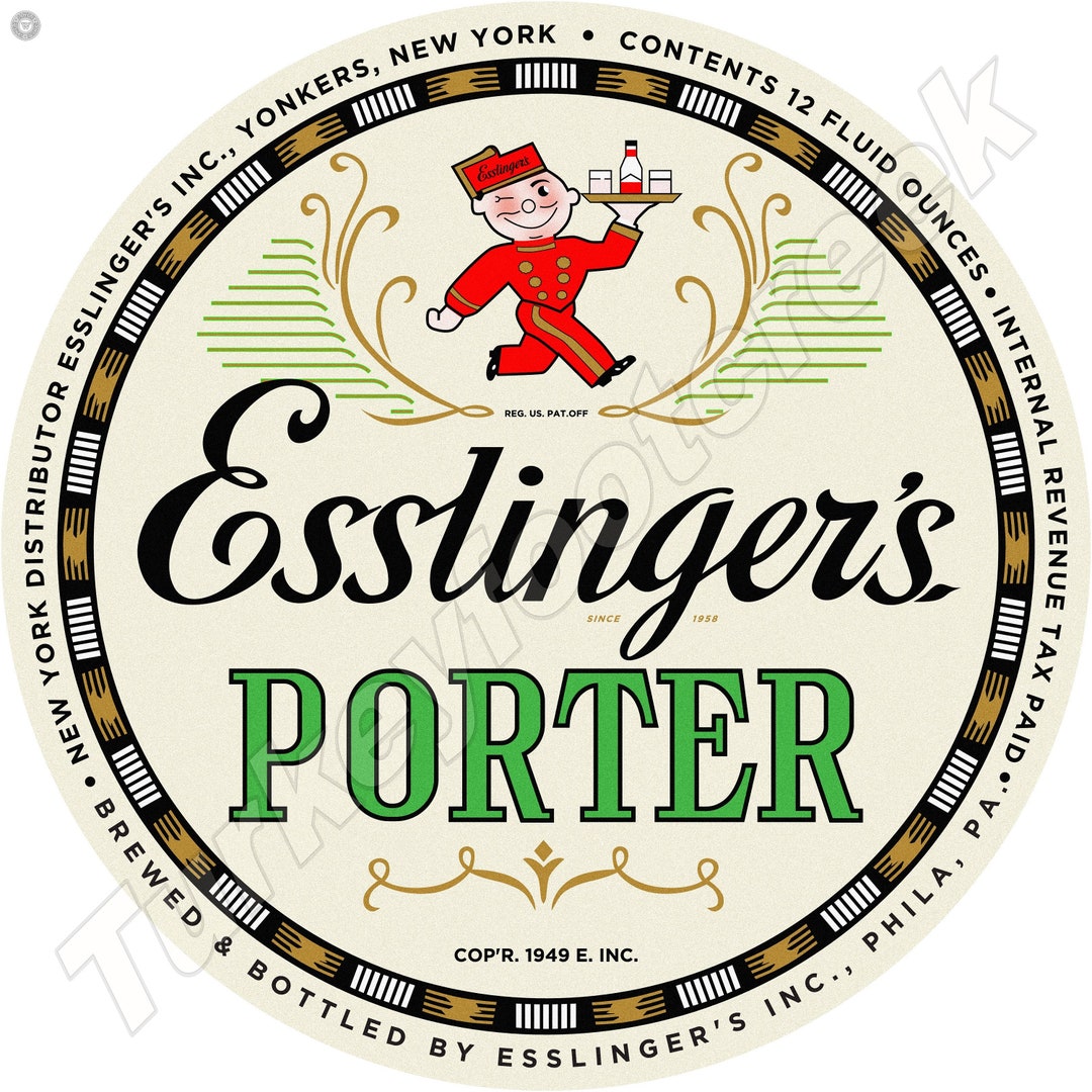 Esslinger's Porter Beer 11.75 Round Sign - Etsy