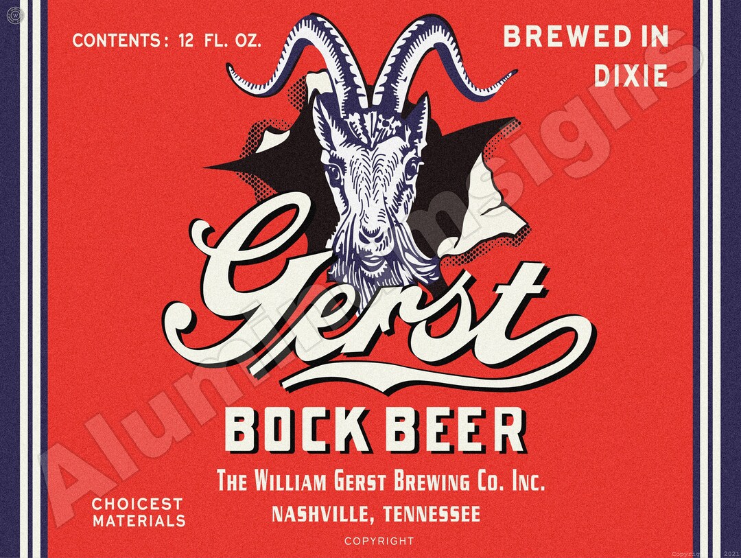 Gerst Bock Beer Label 12 X 16 Sign - Etsy