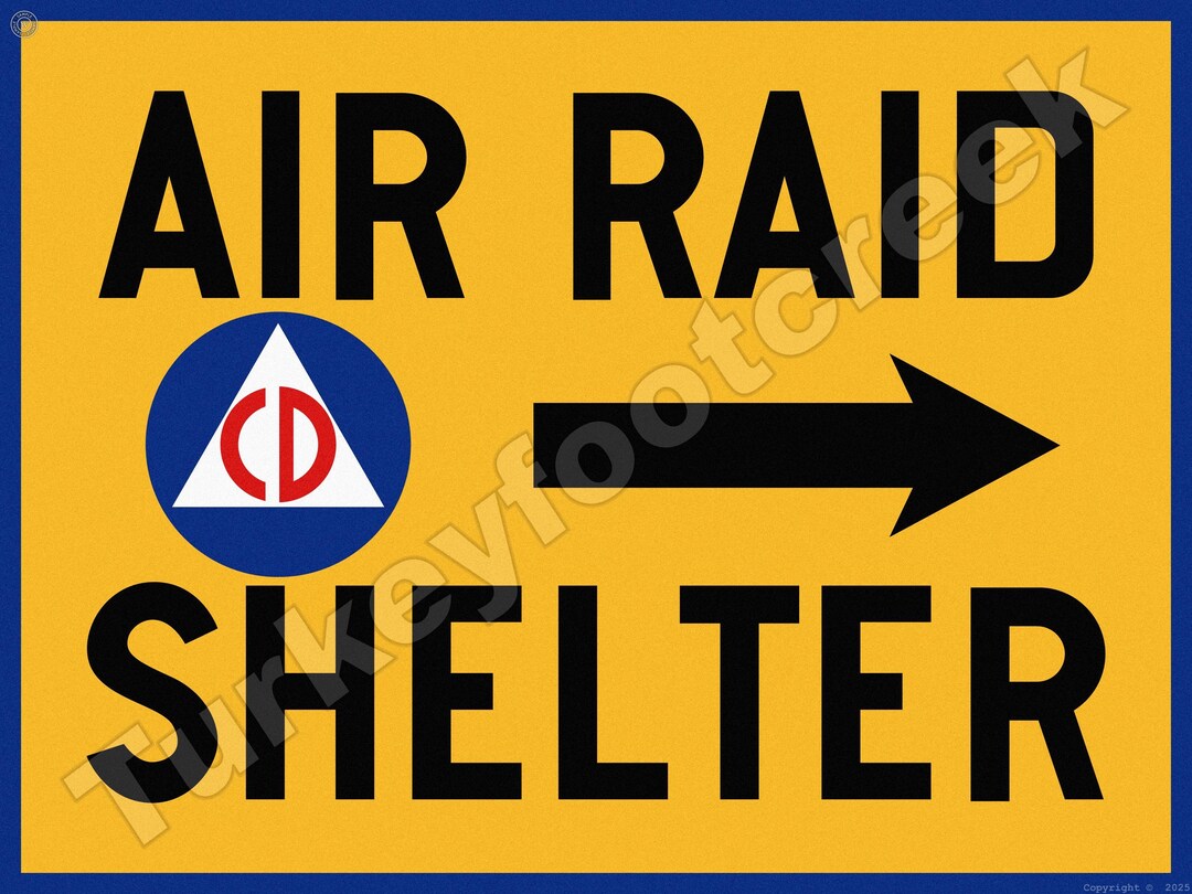 Air Raid Shelter 9"x12" Metal Sign - Etsy