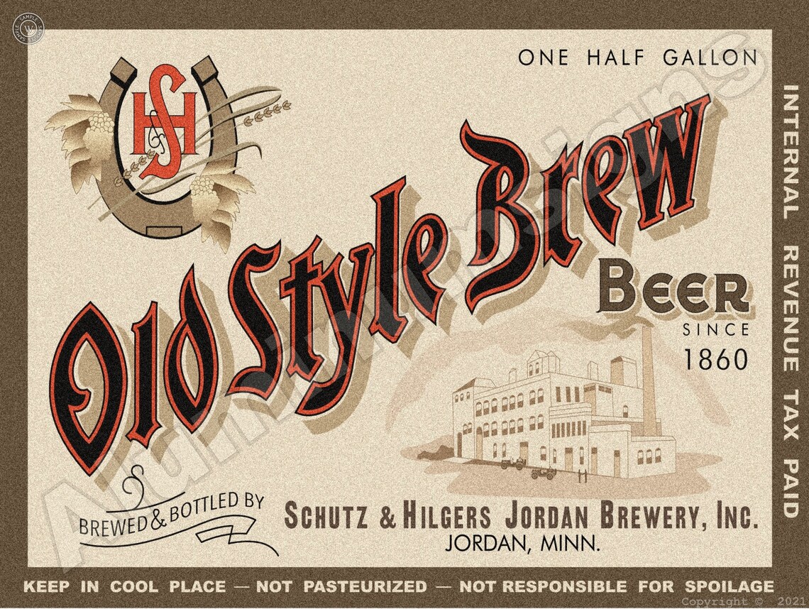 Old Style Brew Beer Label 9 X 12 Sign - Etsy